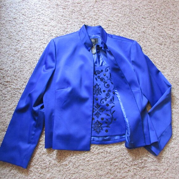 Sandra Darren | Jackets & Coats | Nwot Sandra Darren 6 Royal Blue Satin ...